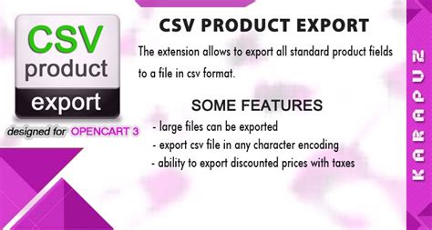 OpenCart CSV Product Export For Opencart 3