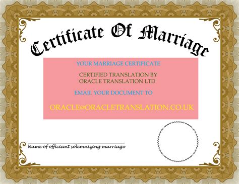 Professional Marriage Certificate Translation