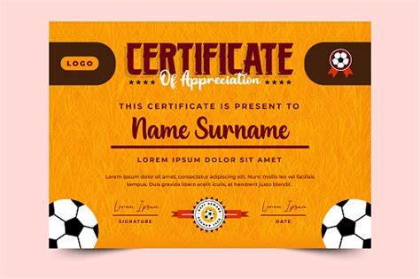 축구 토너먼트 스포츠 이벤트 인증서 디자인 템플릿 간단하고 우아한 디자인 Championship에 대한 스톡 벡터 아트 및 기타 이미지 Championship 건축물