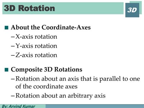 3 D Transformation Rotation Pptx