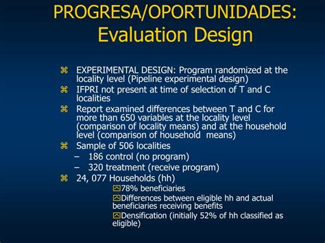 Ppt The Impact Evaluation Of The Progresaoportunidades Program Of