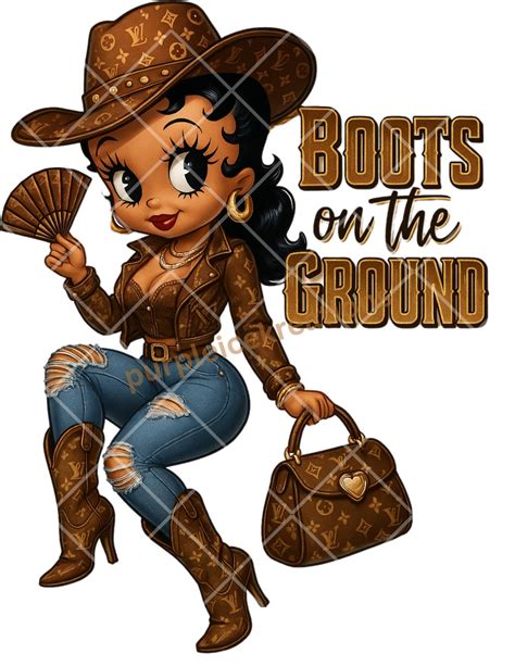 Betty Boots On The Ground Brown Betty Boop Png Digital File Tumbler
