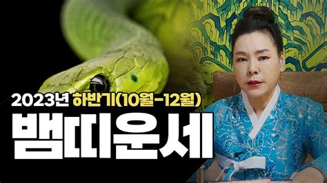 2023년 계묘년 하반기양력10 12월 뱀띠 운세 Youtube