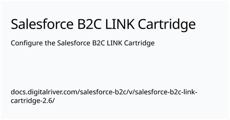 Configure The Salesforce B2c Link Cartridge Salesforce B2c Link Cartridge