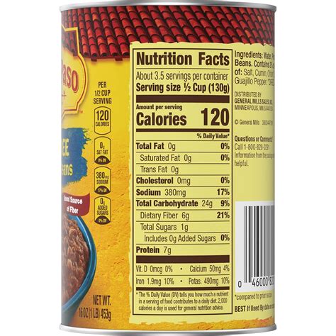 Fat Free Refried Beans 16 Oz Mexican Sides Old El Paso
