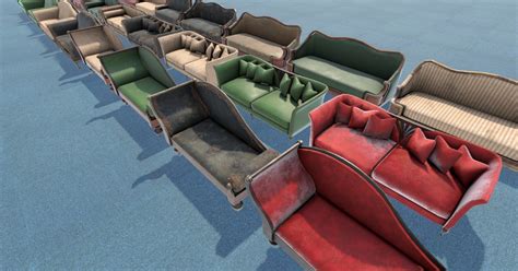 Couch Sofa Collection Couches Sofas Bundle 3d Furniture Unity Asset Store