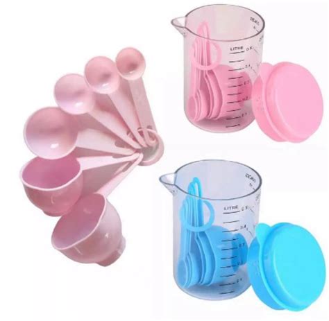 S9 7pcs Set Measuring Cups And Measuring Spoons Set 6 Teaspoon Measuring Spoons And 1 Plastic