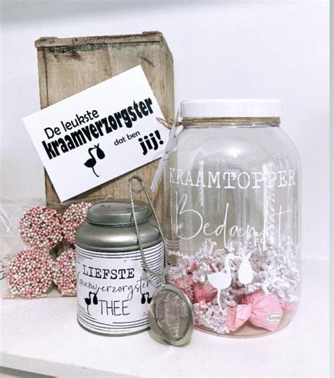 Kraamzorg Bedanken Bedankje Kraamhulp Pakket Pot Gevuld Met Lekkers