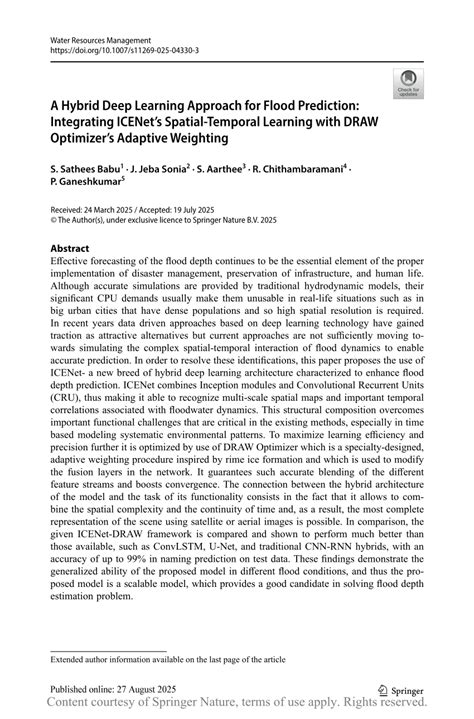 A Hybrid Deep Learning Approach For Flood Prediction Integrating