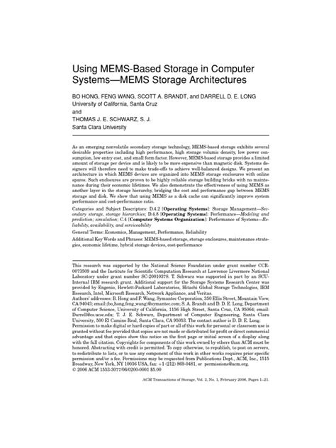 mems based memory 2 pdf computer data storage data buffer