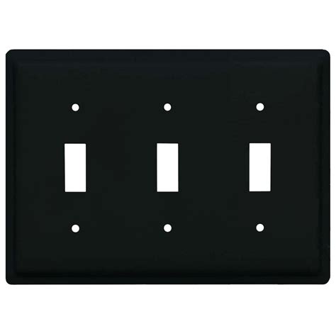 Plain Black Elegant 3 Toggle Light Switch Covers For Modern Homes