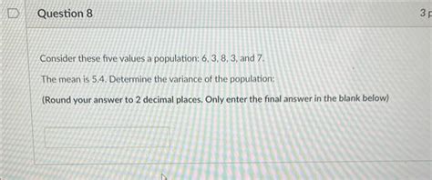 Solved Compute The Mean Of The Following Population Values