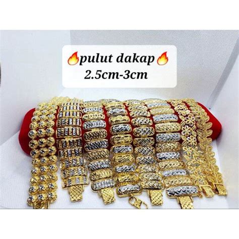 Ready Stock Emas Bangkok Gelang Rantai Tangan Dewasa Pulut Dakap 23cm