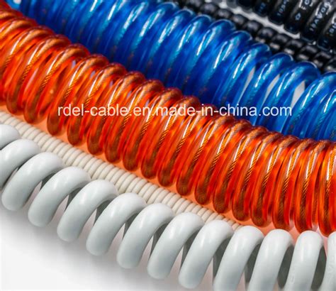 Customization Pu Pvc Material Power Spring Wire Spiral Cable Coiled