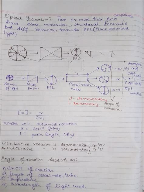 Optical Isomerismnotes 10 February 2024 Pdf Chirality Chemistry