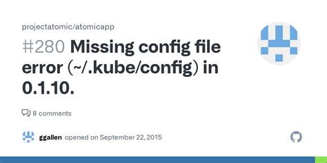 Missing Config File Error ~kubeconfig In 0110 · Issue 280