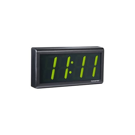 Four Digit Poe Clock With Green Leds And Black Abs Plastic Case