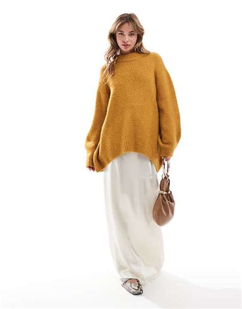 Asos Design Pull Oversize à Col Ras De Cou Jaune Souci Asos