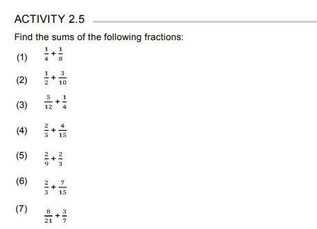 Solved Find The Sums Of The Following Fractions 1 41 81 Chegg Com