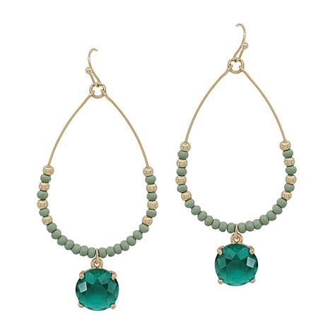Green Crystal Teardrop With Stone 2 Earring Whats Hot Jewelry