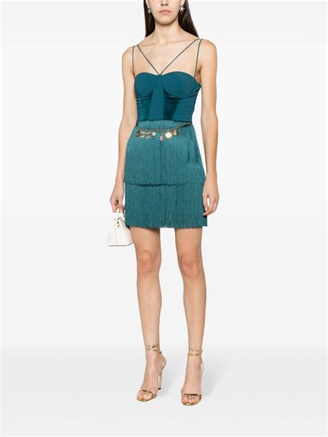 Elisabetta Franchi Chain Embellished Fringed Minidress Farfetch