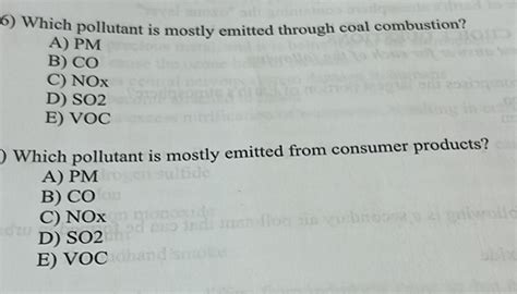 Which Pollutant Is Mostly Emitted Through Coal Combustion A Pm B Co