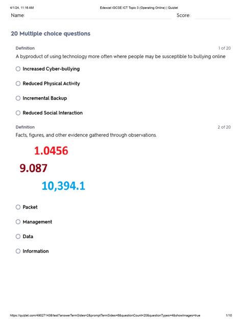Edexcel Igcse Ict Topic 3 Operating Online Quizlet Pdf Malware Spyware