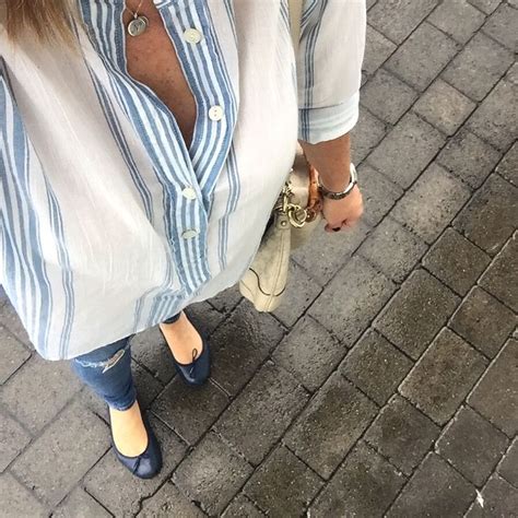 A Rain Summers Day In Blue Stripes And Denim Fashionmumof40 On Instagram