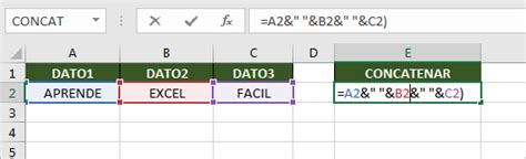 Como Unir texto de varias celdas de Excel a una sola con la Función