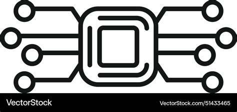 Outline Icon Of A Microchip Royalty Free Vector Image