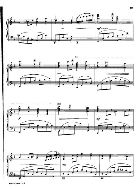 Karen S Theme Dan Coates 流行情调 集 钢琴谱 五线谱