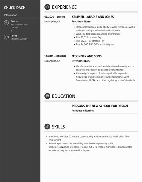 Psychiatric Nurse Resume Samples Velvet Jobs