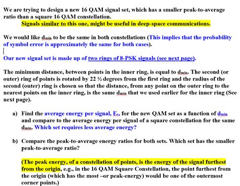 we are trying to design a now 16 qam signal set