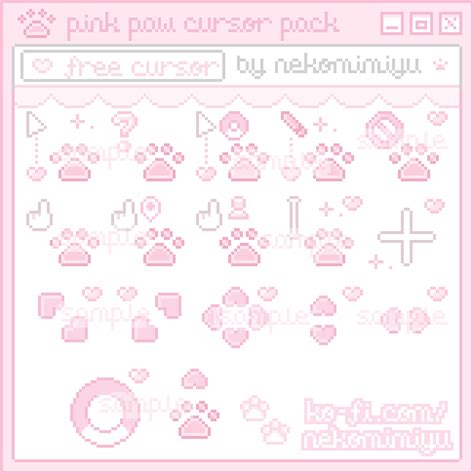 F2U Pink Paw Cursor Pack Mii S Ko Fi Shop
