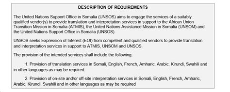 Request For Expression Of Interest EOI Provision Of Translation And