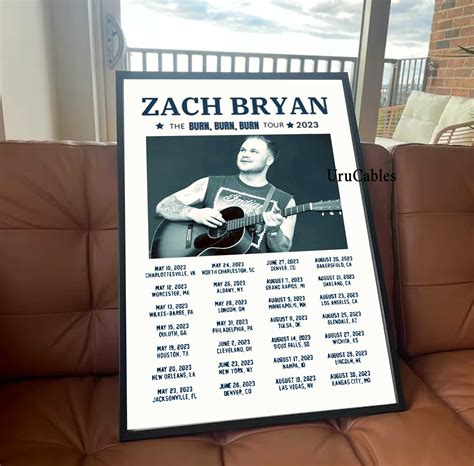 Zach Bryan Burnburnburn Tour 2023 Poster Starting At Au1471 By Thien