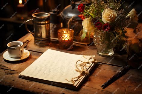 Premium Ai Image Vintage Notepad Antique Elegance
