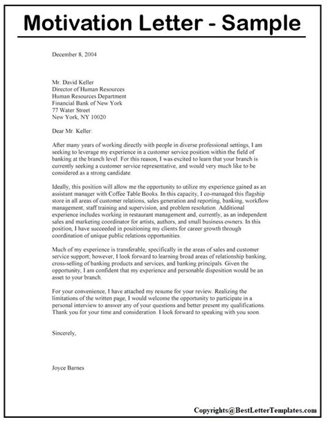 5 Sample Of Motivation Letter For Internship With Example Best