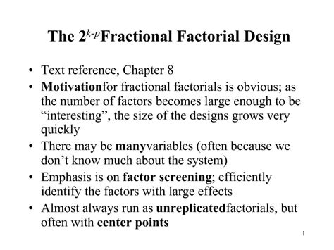 PPT The 2k P Fractional Factorial Design PowerPoint Presentation Free Download ID 657773