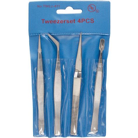 4 Piece Tweezer Set Ebay