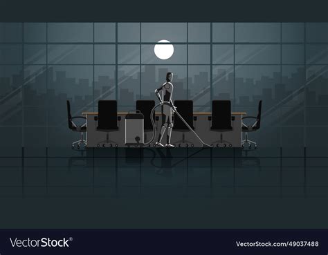 Robot Replace Human Royalty Free Vector Image VectorStock