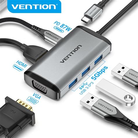 Jual Vention Usb Type C Hub 6 In 1 Docking Station Usb 30hdmivgapd