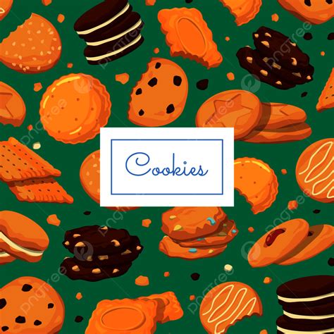 Vector Banner Background With Cartoon Cookies And Place For Text