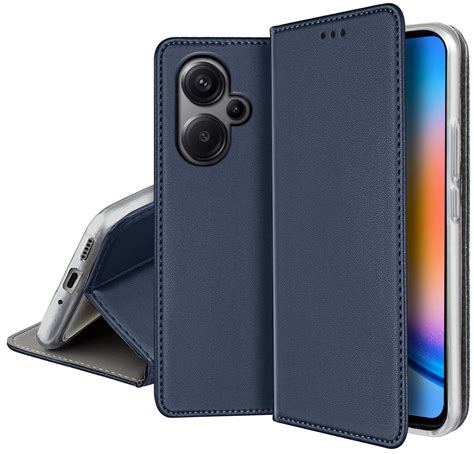 Etui Do Xiaomi Redmi Note Pro Plus G Granatowe Magnetyczne Zamykane