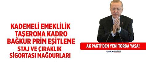 AK Parti den yeni torba yasa Kademeli emeklilik staj ve çıraklık
