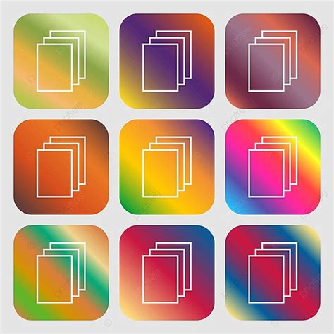 Duplicate File Icon With Gradient Buttons Vector Doc Template Mark