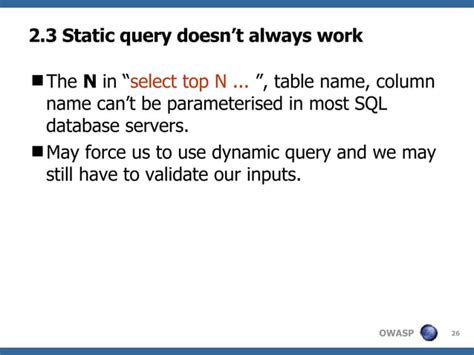 Advanced Topics On Sql Injection Protection Ppt