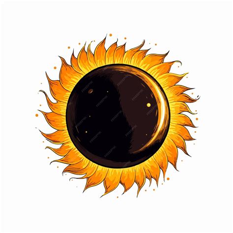 Solar Eclipse Vector Illustration On White Background Premium Ai