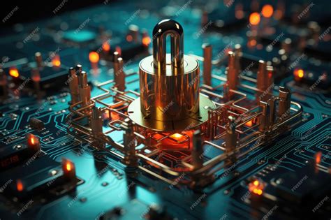 Premium Photo Security Lock Symbol On Computer Board Computer Digital Security