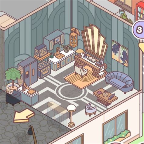 Pocketlove Art Deco Kitchen Living Room